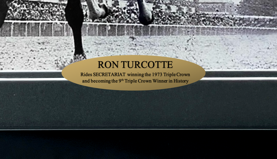 Ron Turcotte Autographed Secretariat 16x20 Belmont Photo Framed JSA COA ...