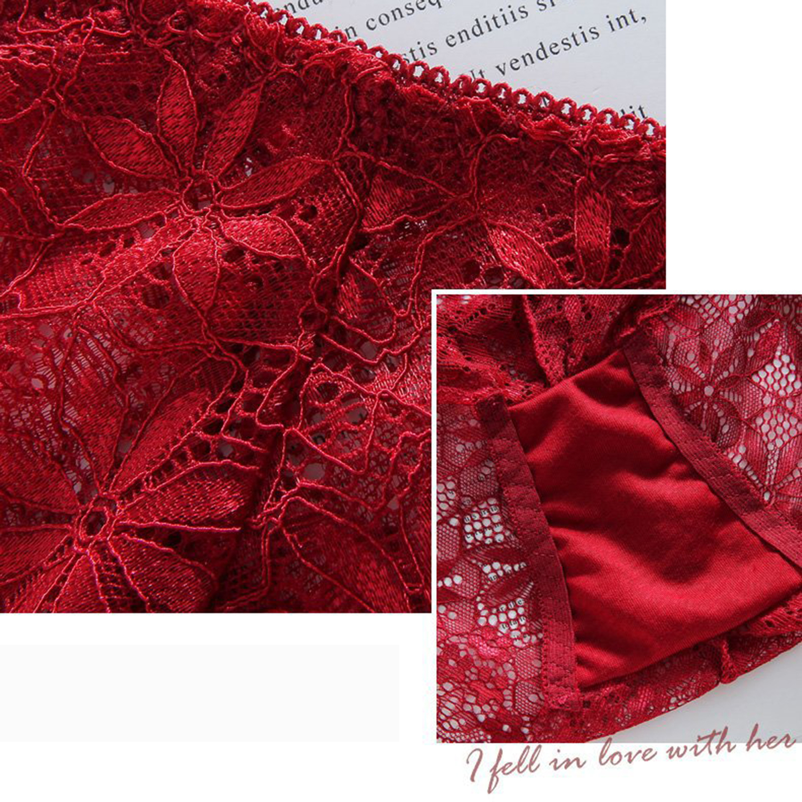 Lady Bra Set Crochet Lace Elegant Flower Embroidery Panties for Women ...