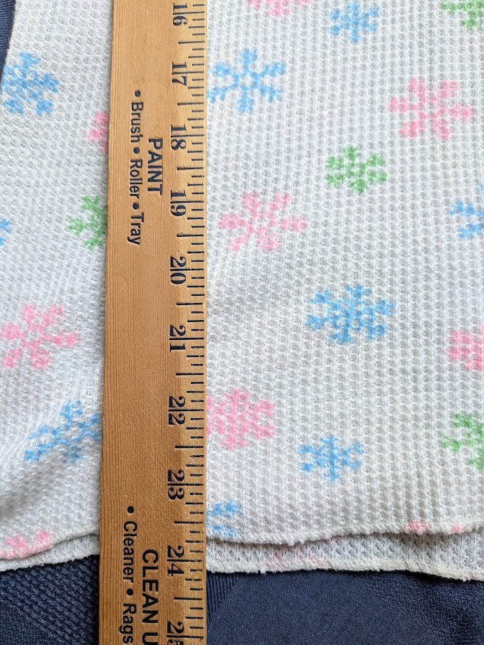 Womens Thermal Waffle Knit Top XL Vintage Kmart Pastel Snowflake Cozy ...