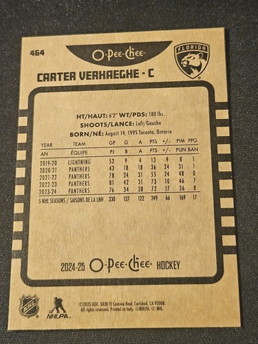 24-25 O-Pee-Chee Carter Verhaeghe Retro 🚨🚨🚨 Florida Panthers | eBay