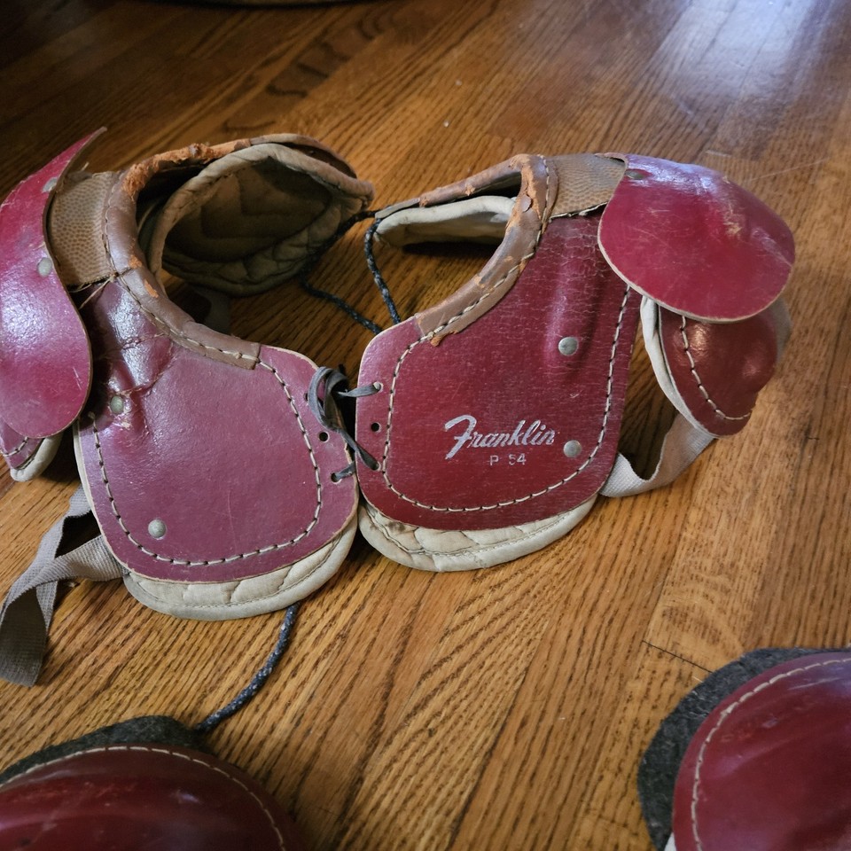 Vintage Youth Baseball Catchers Outfit Shoulder Pads Cleats Face Mask ...