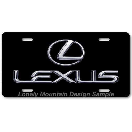 Lexus Inspired Art Gray on Black FLAT Aluminum Novelty Auto License Tag ...