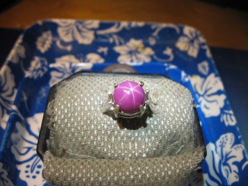 SIGNED 11MM CLARET RED LINDE STAR SAPPHIRE RING 925 STERLING SILVER ...