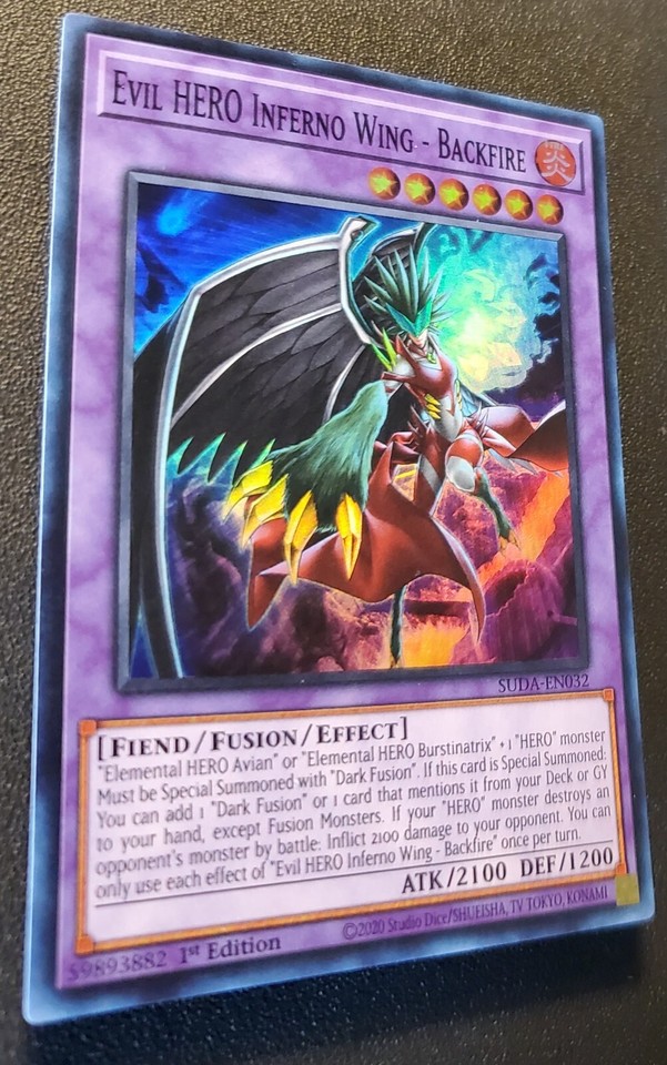 Yu-Gi-Oh! Evil HERO Inferno Wing Backfire (SET of 3 CARDS) SUDA EN032 ...