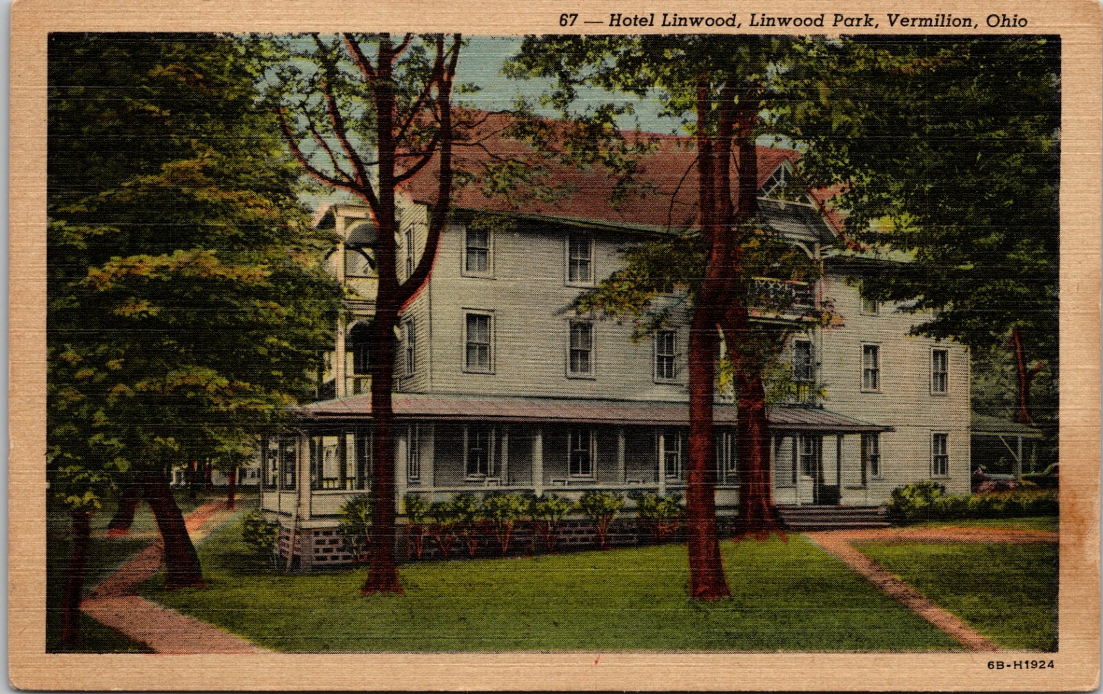 Hotel Linwood Park Vermilion Ohio Postcard Linen Posted 1687 | eBay