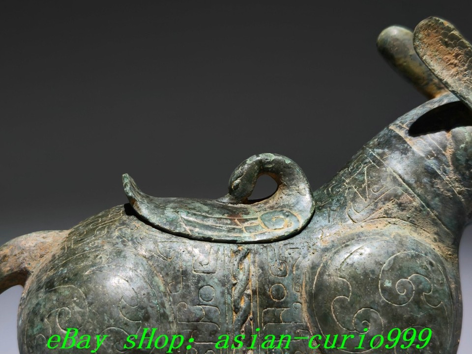 7" Old Shang Zhou Dynasty Bronze Ware Palace Container Beast Statue Sculpture | eBay