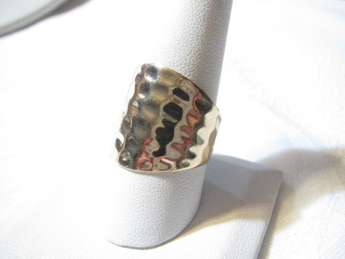 RETRO SIGNED "SETA" STERLING SILVER GOLD CLAD WIDE TAPERED CIGAR BAND ...