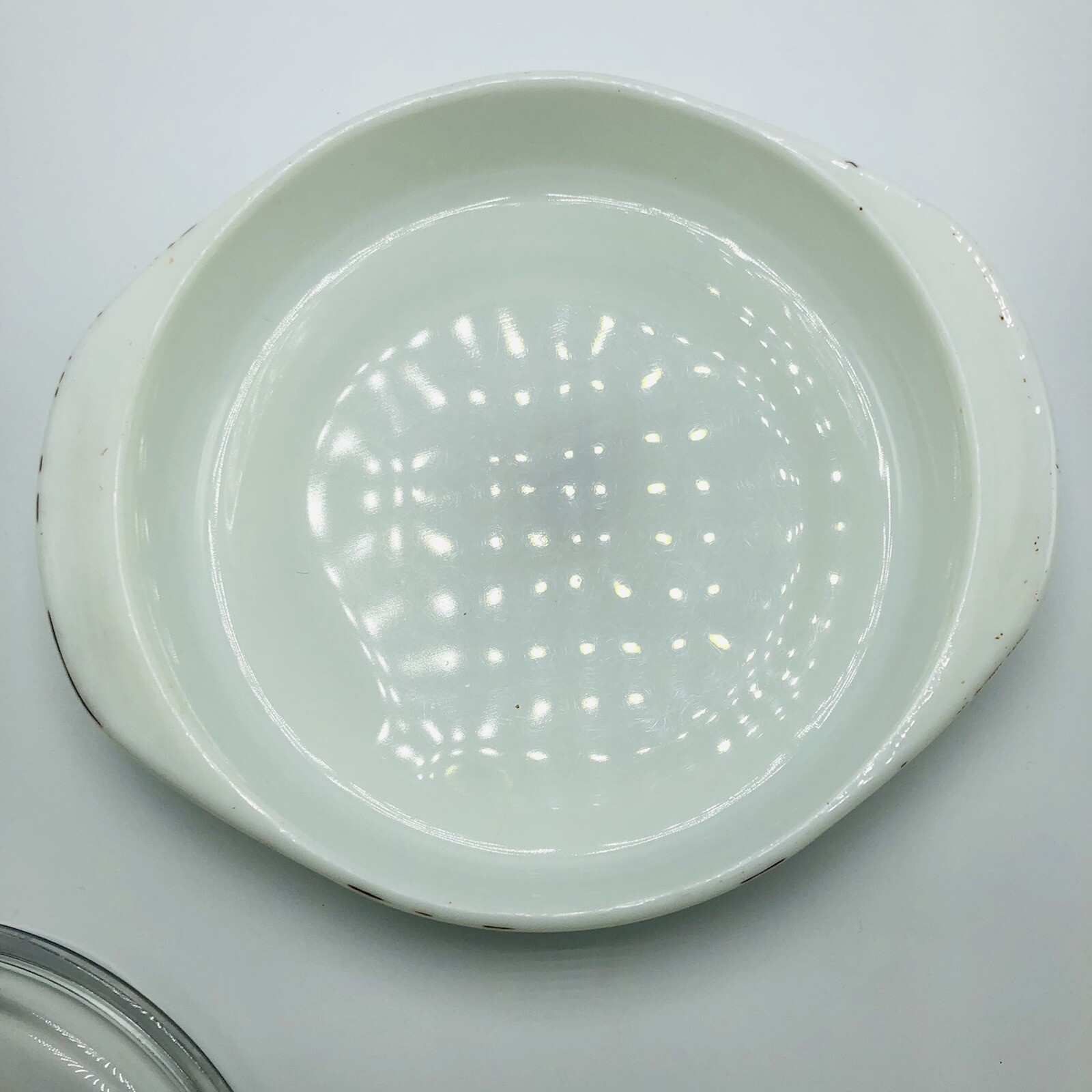 Vintage Pyrex 221 8 inch Round Milk Glass Deep Dish Cake Casserole With ...