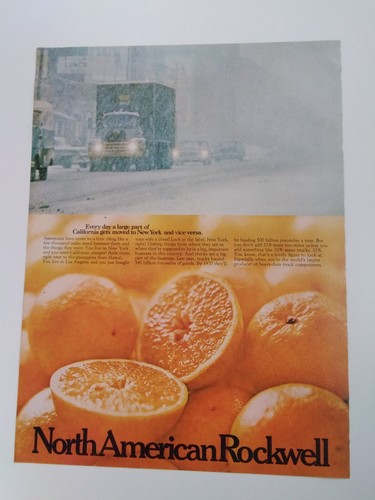 Rockwell International Print Ad Original Rare Vtg 1968 Madmen Orange ...