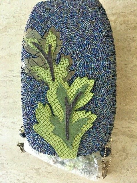 Mary Frances Chatterbox Bird Parrot Green Special Beaded Bag Handbag ...