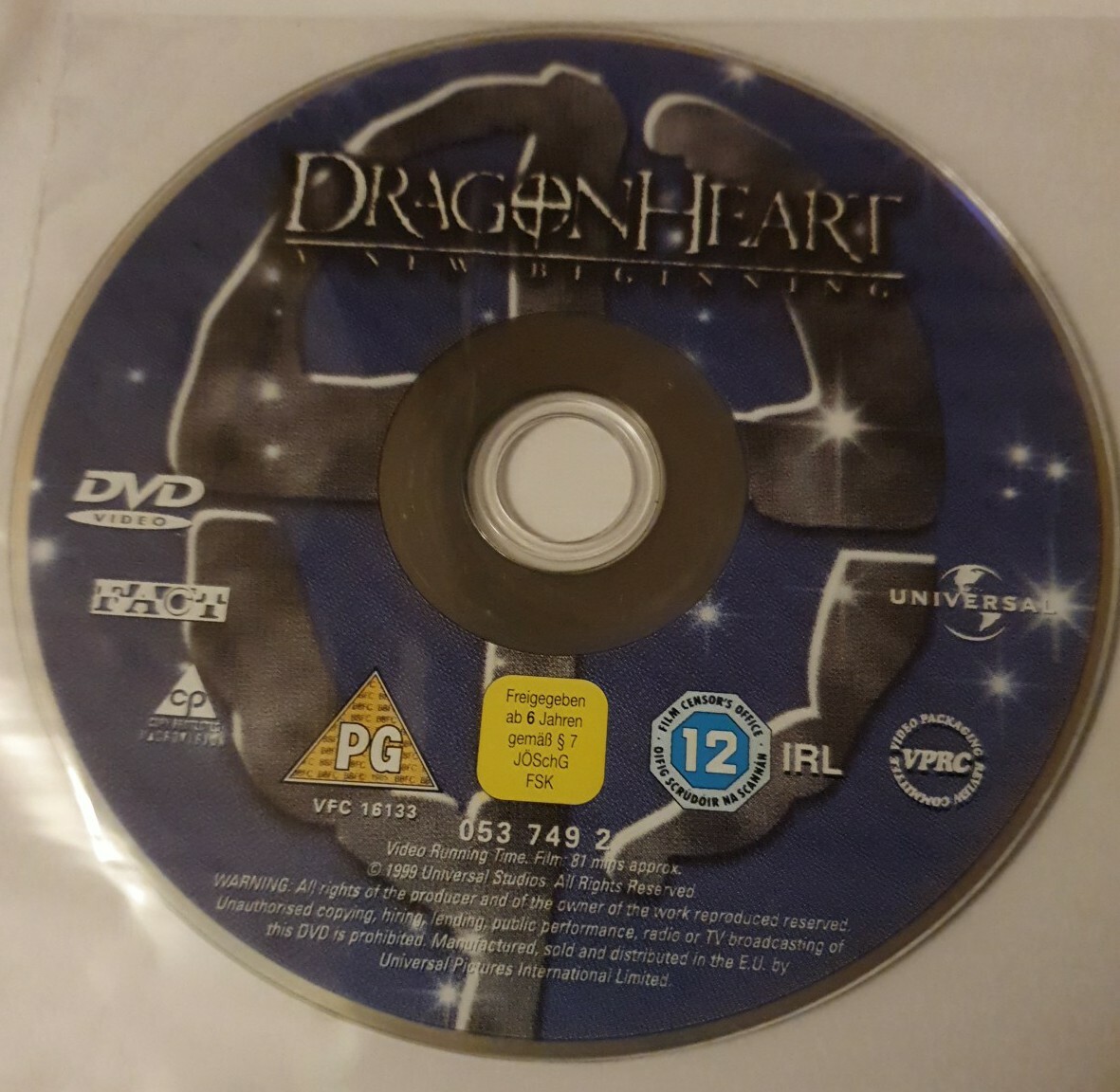 Dragonheart: A New Beginning (2000) Robby DVD Video Movie Film Disc ...