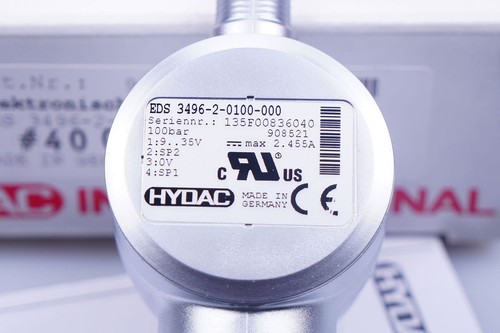 Hydac Electronic Pressure Switch EDS3400 EDS 3496-2-0100-000 908521 OVP ...