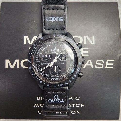 Omega X Swatch Moonswatch Mission To The Moonphase BLACK New Moon Watch ...