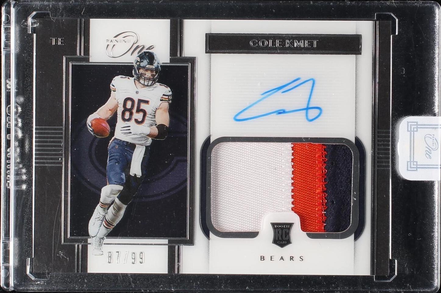 2020 Panini One - Premium Rookie Patch Autograph Cole Kmet #133 /99 (AU ...