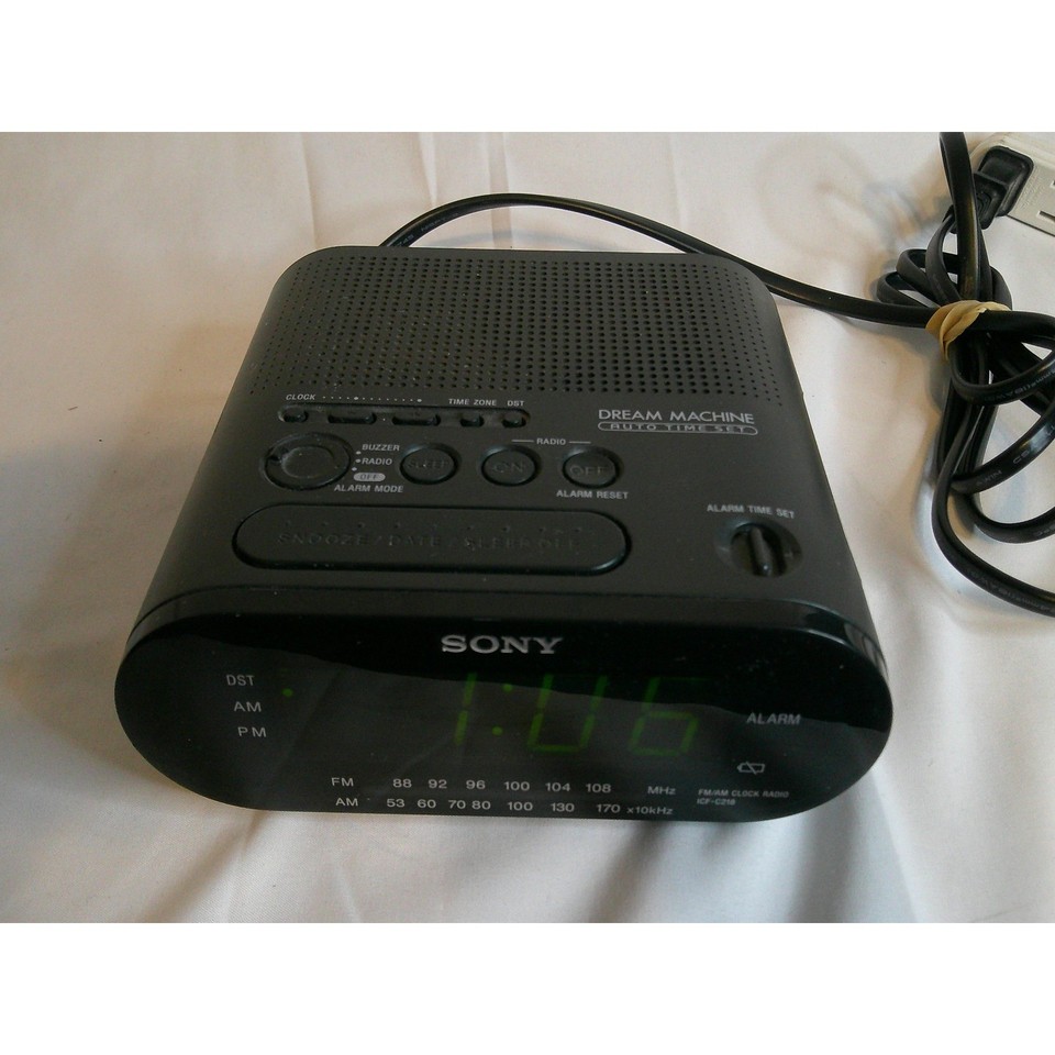 Sony Dream Machine Auto Time Set FM/AM Clock Radio ICF-C218 Alarm ...