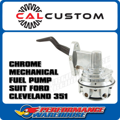 Cal Custom Ford Cleveland 351 Chrome Mechanical Fuel Pump 80 GPH | eBay ...