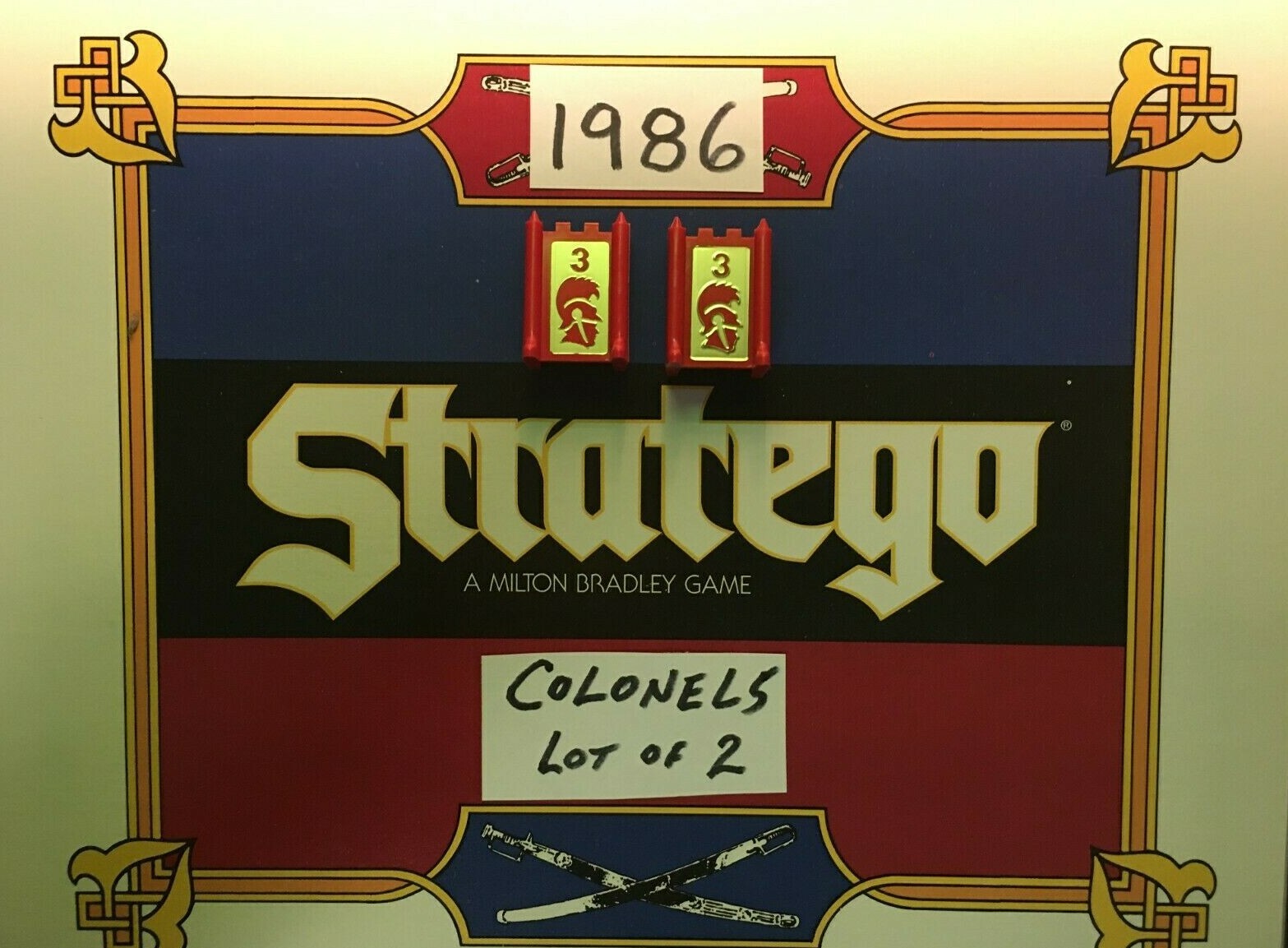Stratego 1986 COLONELS Red Lot of 2 Game Replacement Pieces Parts FREE ...