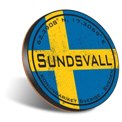 1x Round Coaster 12cm Sundsvall Sweden Flag #60940 | eBay UK