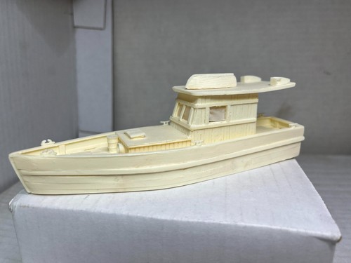 HO 1/87 RESIN FISHING BOAT LAUNCH HARBOUR/WHARF PORT SCENE FLATCAR LOAD ...