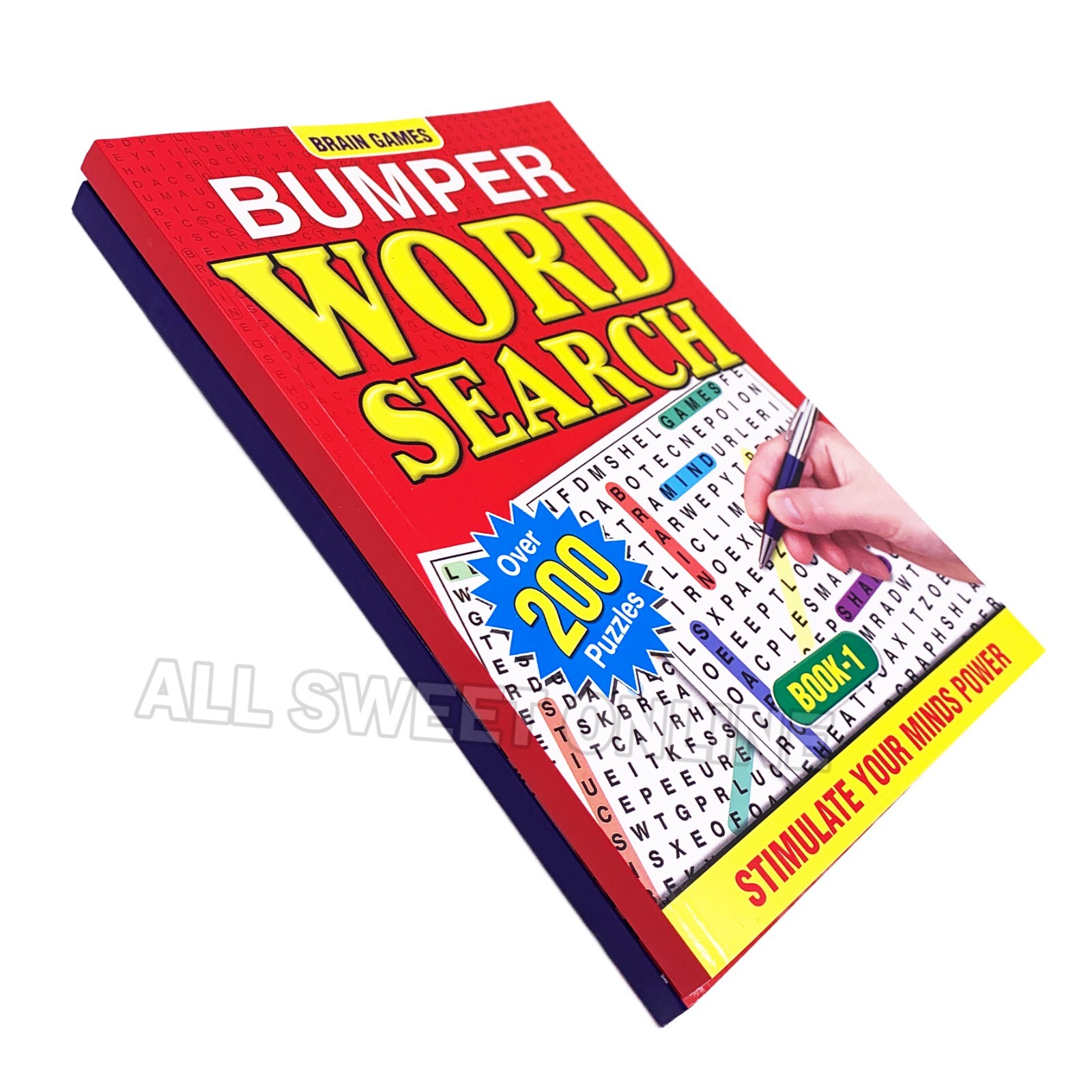 2pk Large Print Word Search Activity Books Bumper Adult Kids Brain