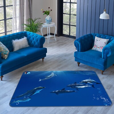 3D Blue Ocean Dolphin O638 Game Rug Mat Elegant Photo Carpet Mat Eve ...