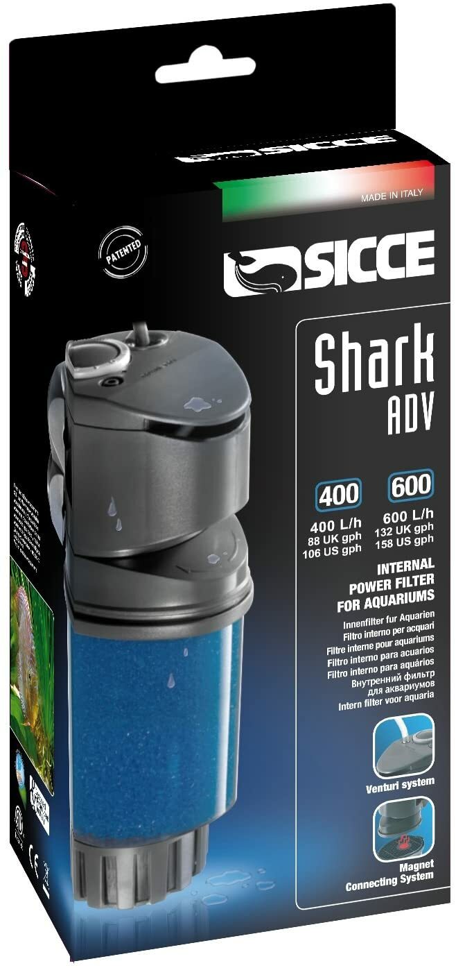SICCE SHARK ADV AQUARIUM FISH TANK INTERNAL POWER FILTER 400, 600, 800 ...
