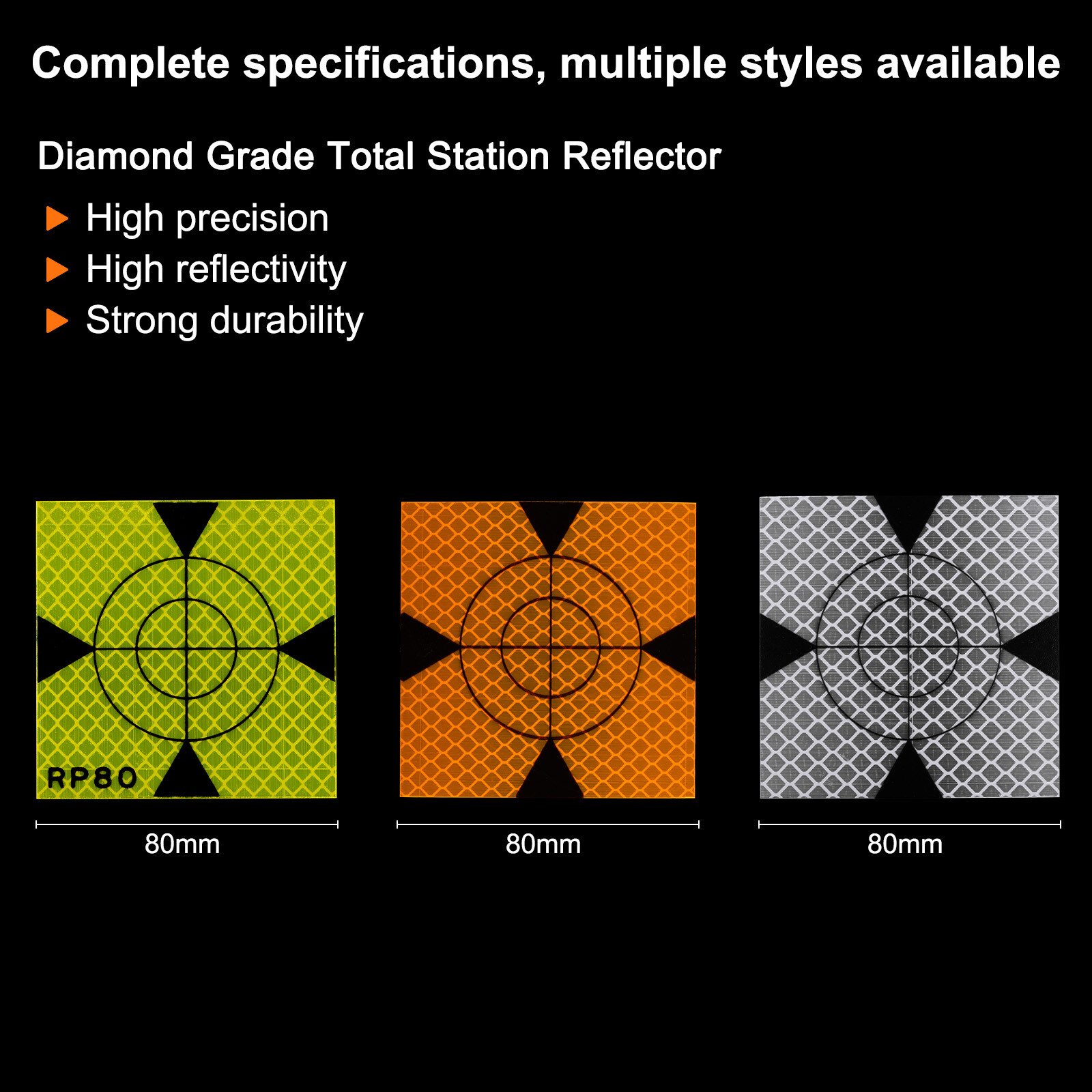 10pcs Survey Reflector Target 80mm Self-adhesive Survey Target Sheets ...