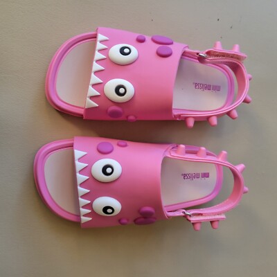 Mini Melissa monster sandals slide shoes Pink baby toddler USA Size 11 ...