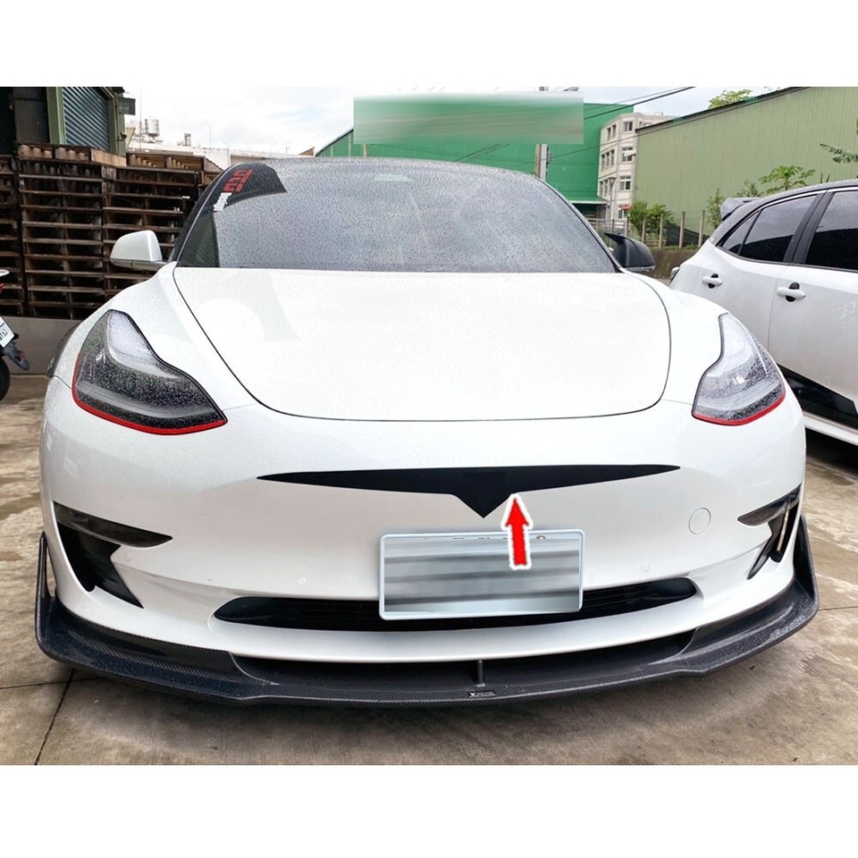 Fits For Tesla Model 3 4DR Fastback Front Bumper Grille Sticker Decal ...