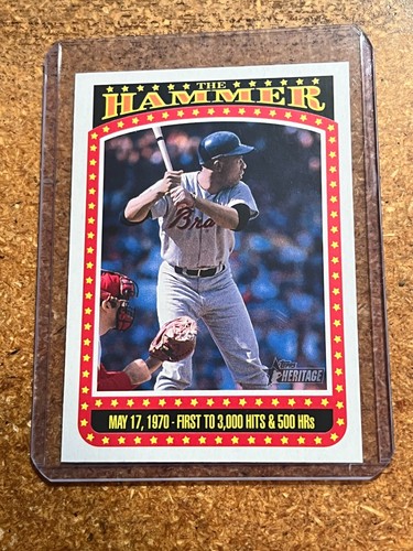 2023 Topps Heritage Baseball The Hammer # TH-7 Hank Aaron 3000 Hits 500 ...