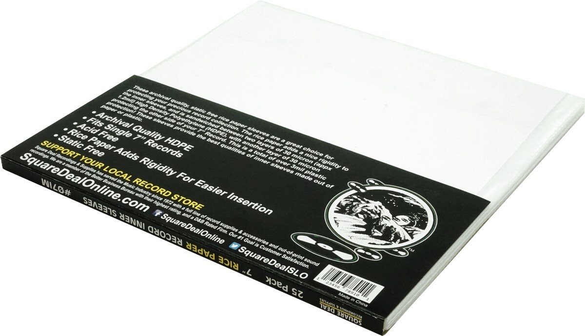 (100) 7" RICE PAPER Insert Plastic Record Inner Sleeves Vinyl ARCHIVAL ...