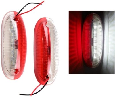 2X Vertical Led Side Outline Marker Red White Lights Position Lamp For ...