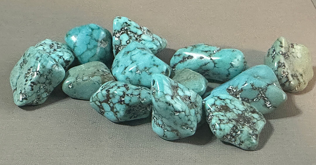(5) Original Navajo Indian Turquoise Trade Beads Nuggets Fur Trade ...
