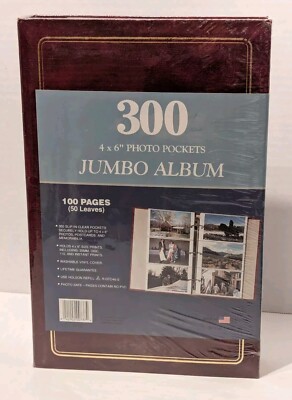 Holson Jumbo 100 Page 300 Slip In Clear 4"x6''Pockets Photo Album New ...