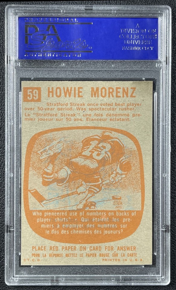 HOWIE MORENZ PSA 8 1960-61 TOPPS #59 CANADIENS VINTAGE HOCKEY 1677 | eBay