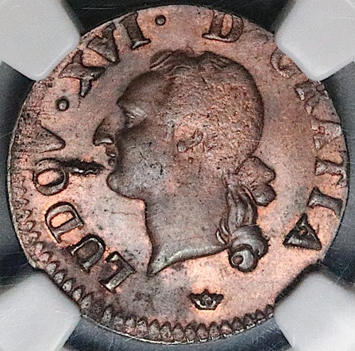 1789-M NGC MS 63 France Louis XVI Liard Toulouse Mint State RB Coin ...