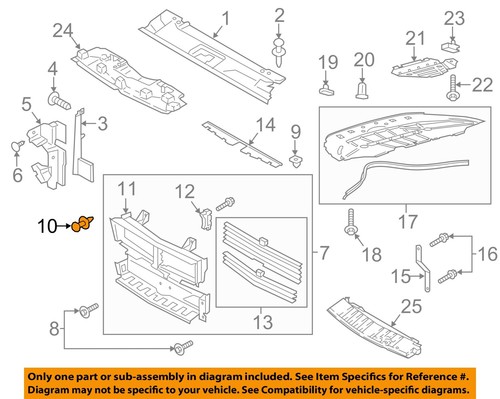 FORD OEM 2015 Mustang Radiator Core Support-Shutter Rivet W714931S300 ...