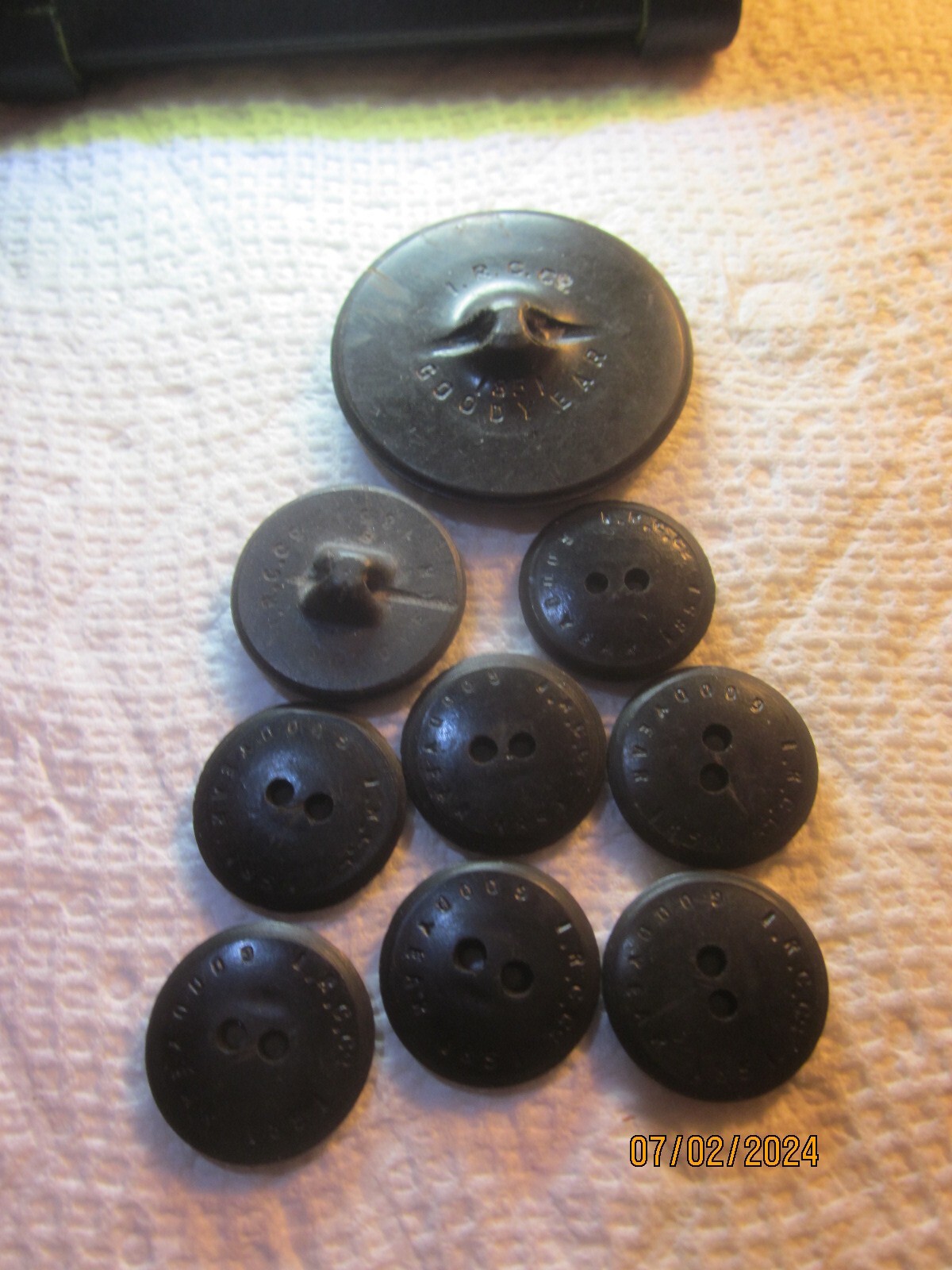 ANTIQUE "GOODYEAR" HARD RUBBER BUTTONS PAT. 1851 (Lot of 10) | eBay