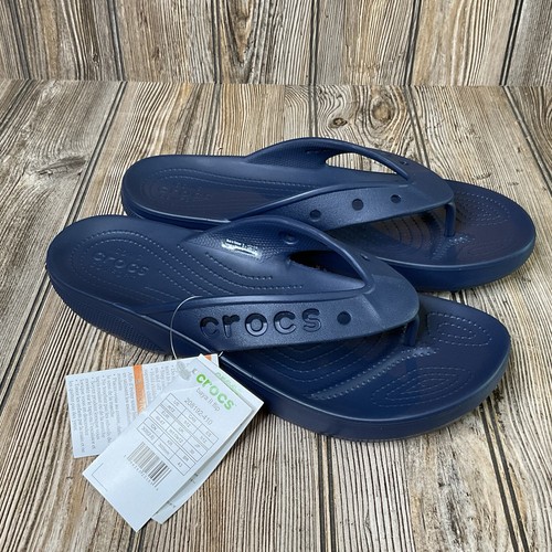 Crocs Mens Baya II Flip Flops 208192 Blue Slip On Casual Beach Sandals ...