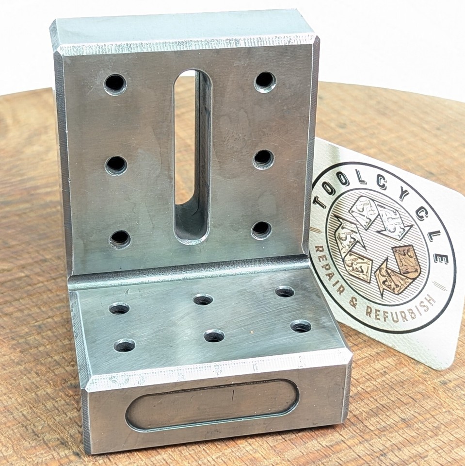 Precision Ground Angle Plate Tapped Fixture Machinist Toolmaker Estate ...