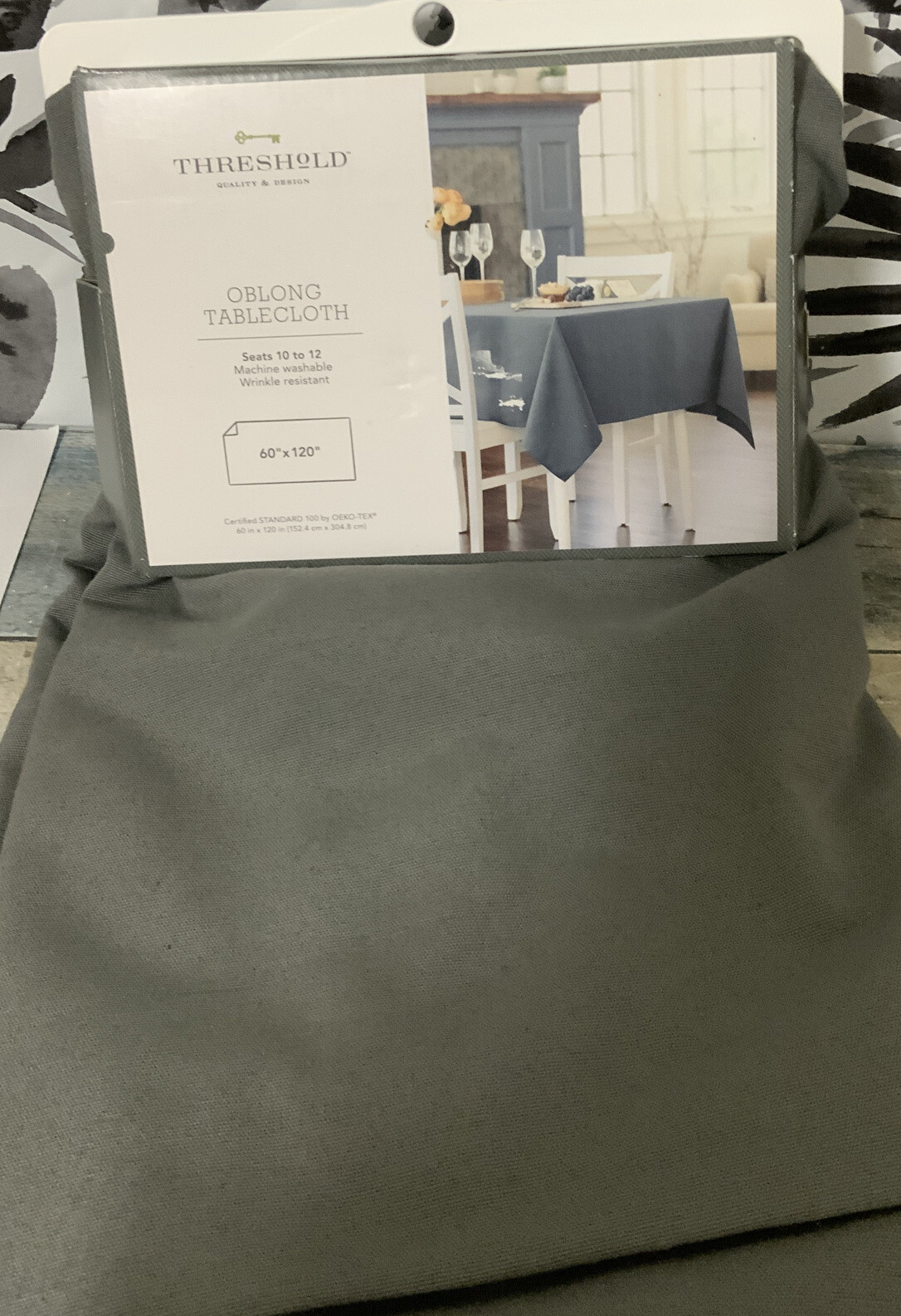 120" " Solid Tablecloth - Threshold -Gray - for sale online | eBay