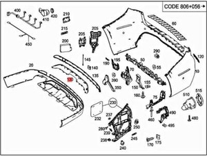 Genuine MERCEDES W166 X166 GL-CLASS X166 Cover bumper area 1668857622 ...