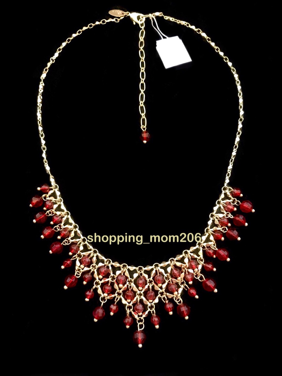 Lia Sophia "Del Toro" Gold-Tone w/Red Beads Necklace | eBay