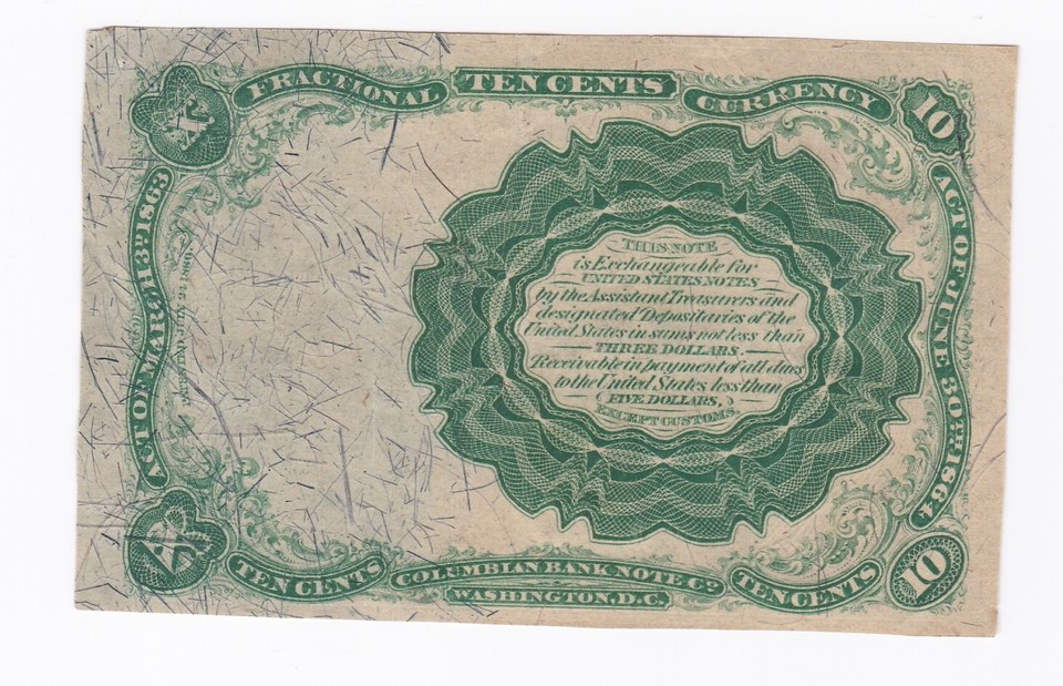 FR-1264 United States 10 cent Fractional Note - XF/AU | eBay