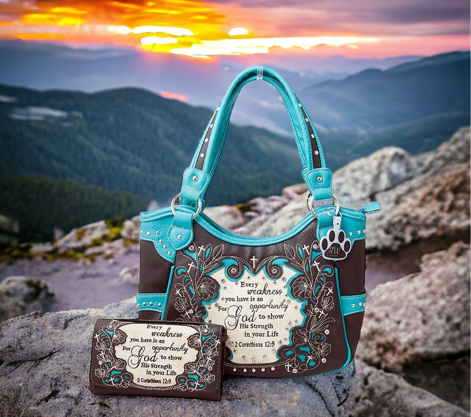 Western Purse Conceal Carry Cross Bible Scripture Verse Women Handbag ...