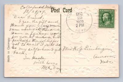 Antique Cotesfield Nebraska Postcard Cover ~ Rare Antique Howard County ...