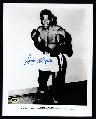 Emile Griffith Autographed 8x10 Photo B/W with Titles CAS Authentic | eBay