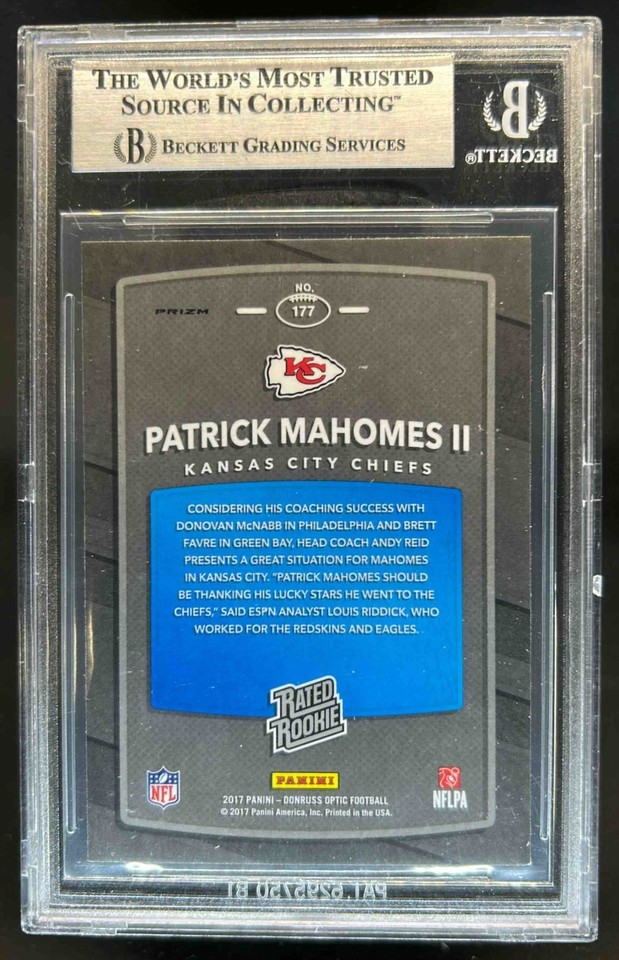 2017 Donruss Optic Patrick Mahomes II Red and Yellow Rated Rookie #177 ...