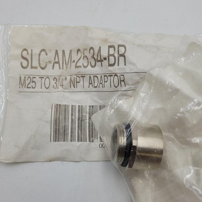 SEALCON SLC-AM-2534-BR Nickel Plated Brass Thread Adapter M25 to 3/4 ...