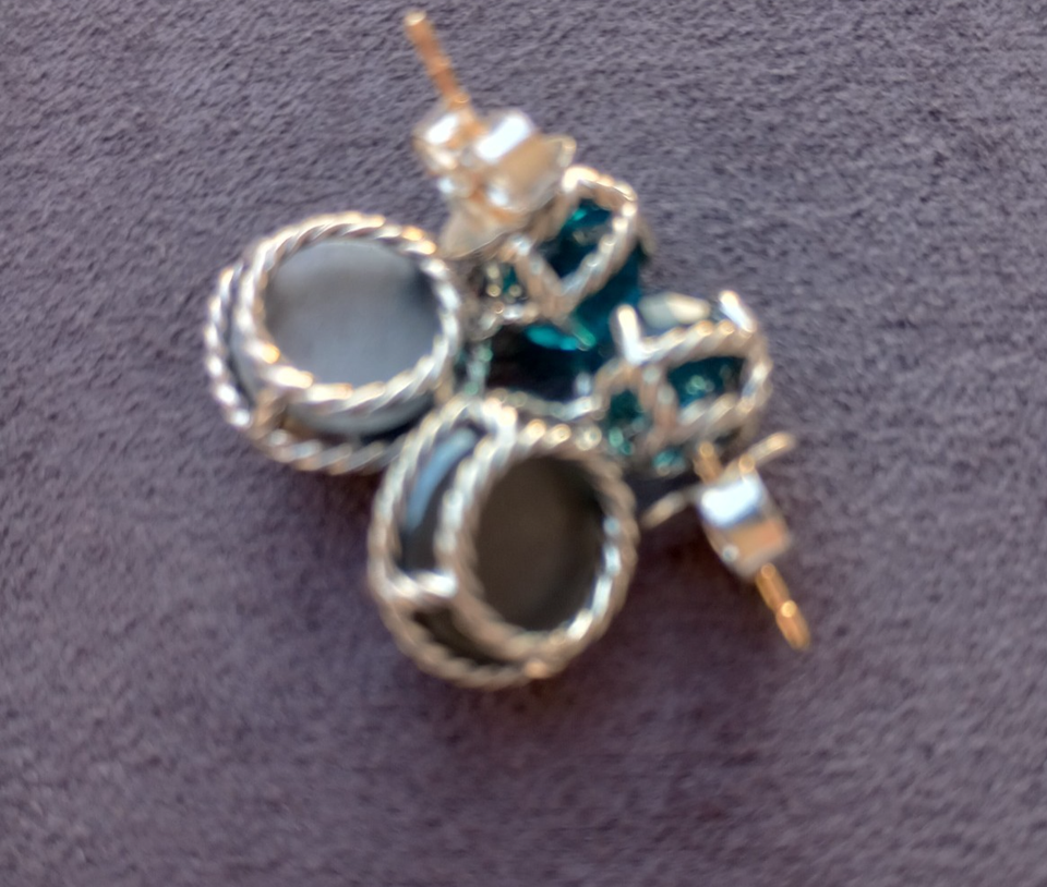 Pre- owned DAVID YURMAN CHATELAINE DOUBLE-DROP Hampton Blue & Orquid ...